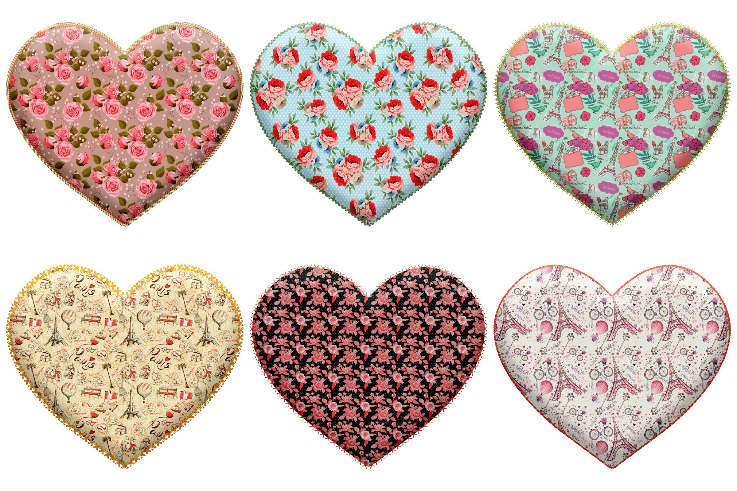 Stitch Puffy Pattern Hearts Clip Art (385203) | Illustrations | Design ...