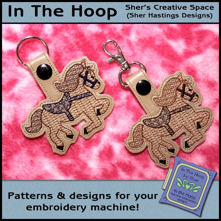 ITH Horse Key Fob - Embroidery Design (100865) | Embroidery | Design ...