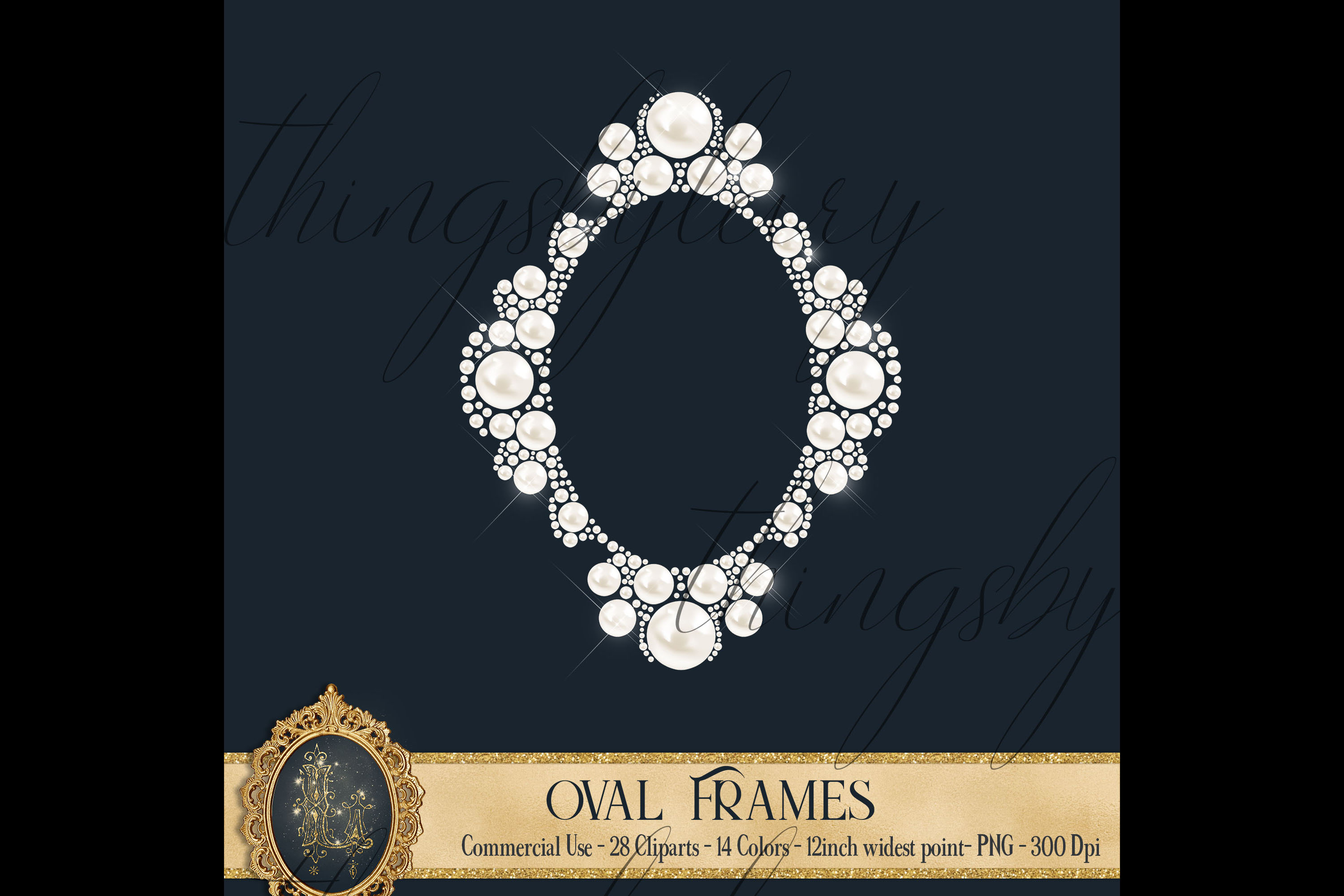 28 Diamond and Pearl Oval Frames, Luxury Royal Antique Frame (135781 ...
