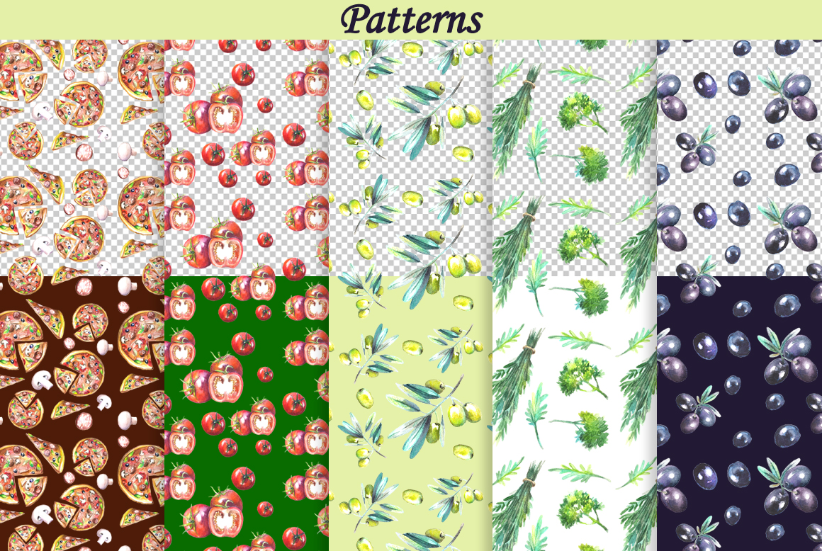 Food Watercolor Clip Art (88079) | Illustrations | Design Bundles