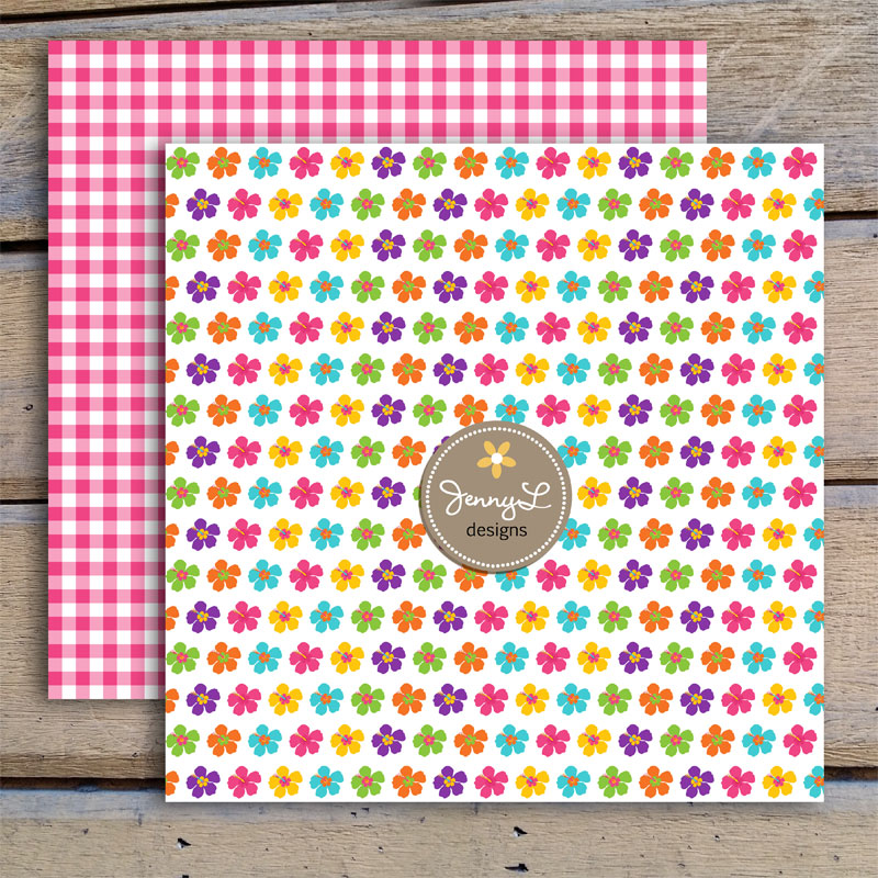Luau Party Digital Paper and Hibiscus Flower clipart SET (83007 ...