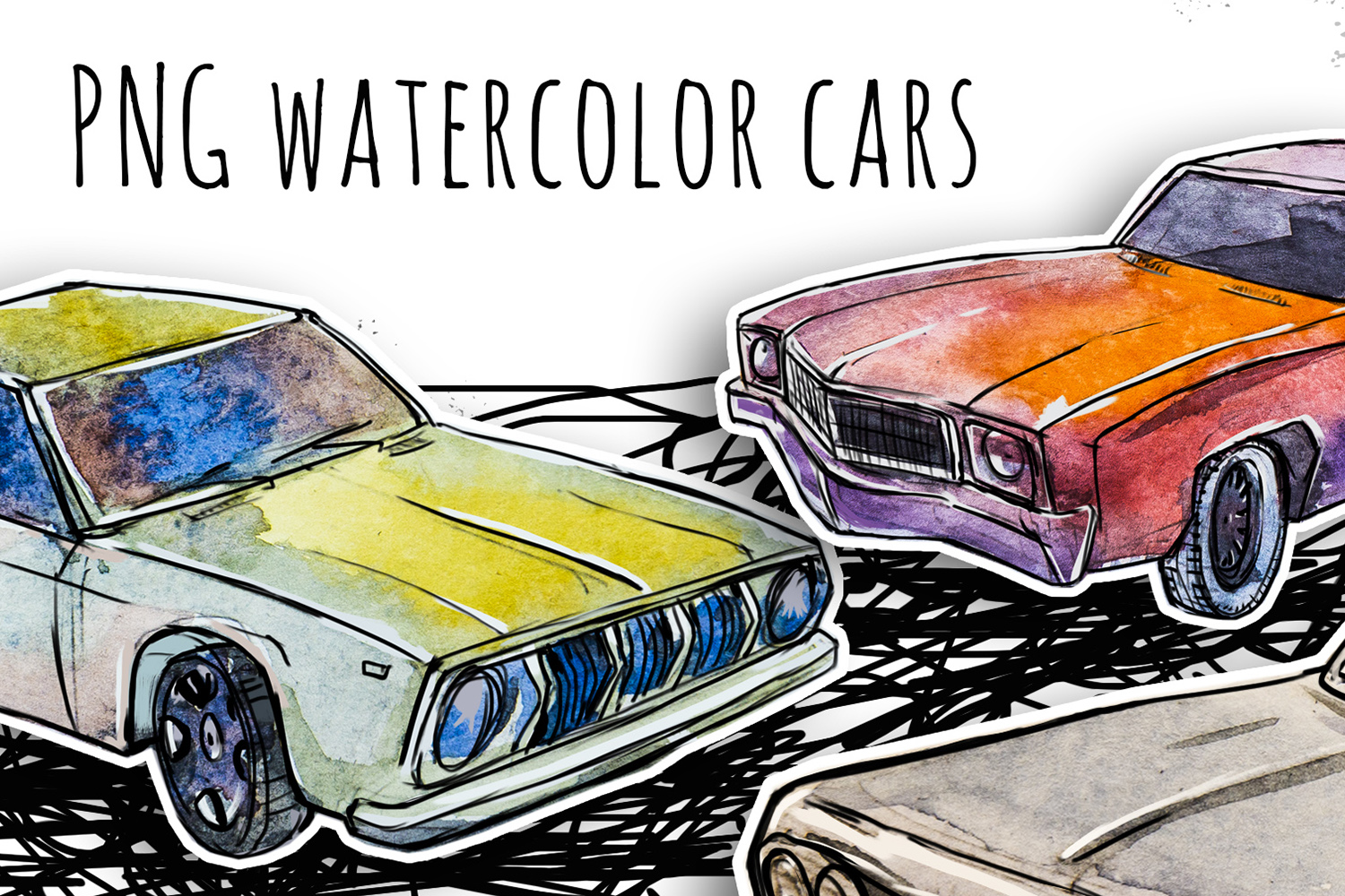 Watercolor cars