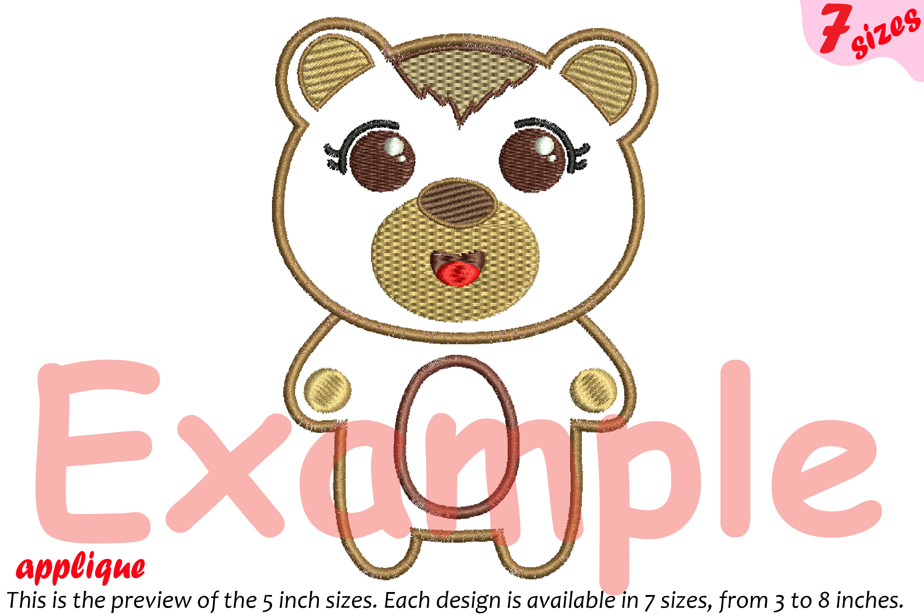 Baby Bear Applique Designs for Embroidery Machine Instant Download ...