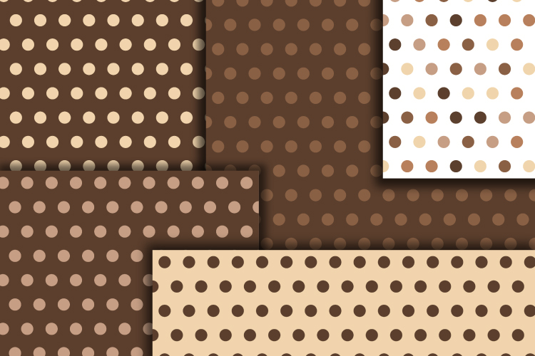 Polka dot brown digital paper (143837) | Papers | Design Bundles