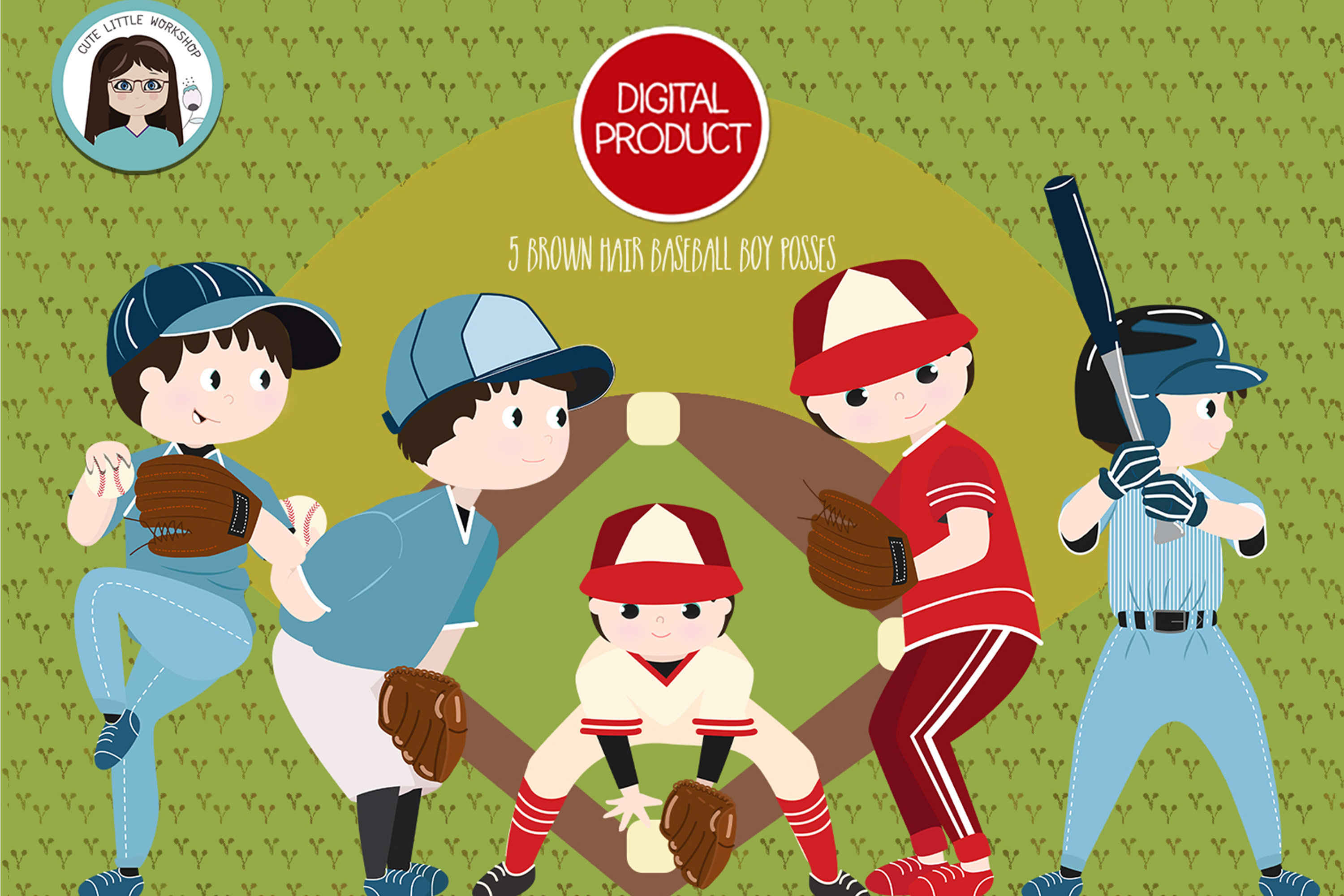 Baseball boys clipart