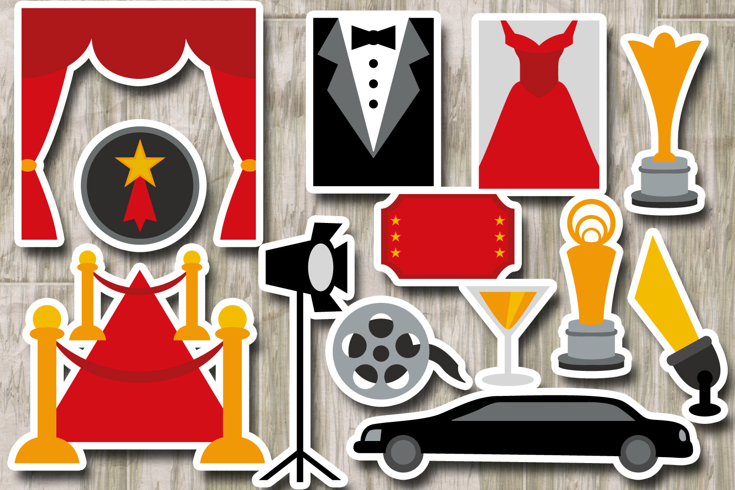 Hollywood red carpet night clip art graphics (87513) | Illustrations ...