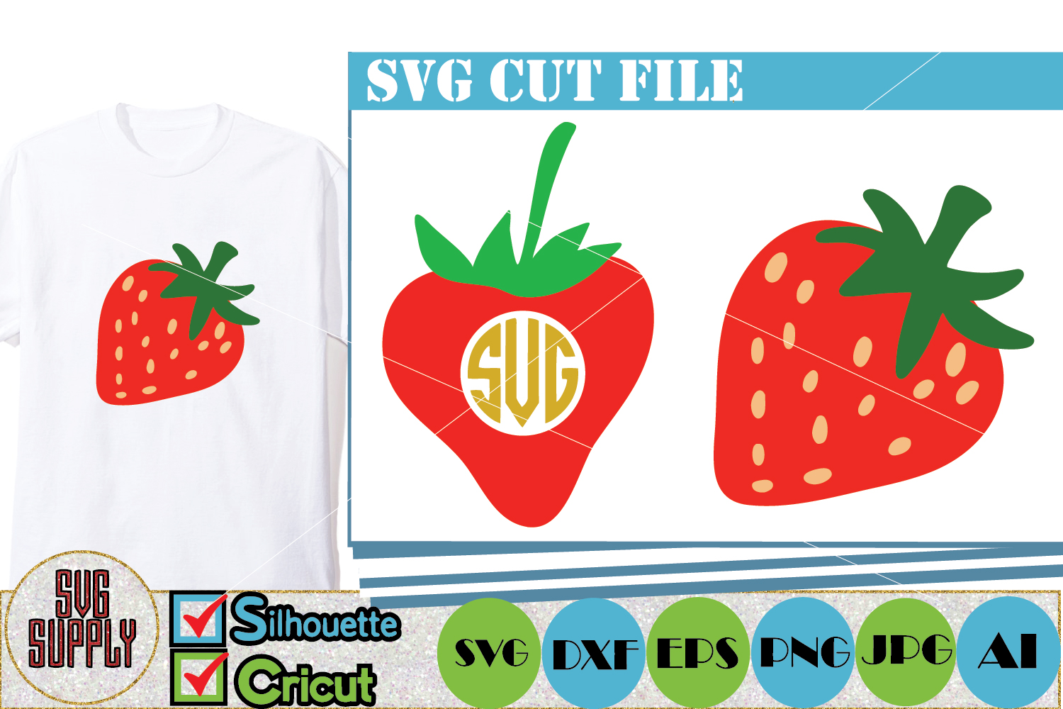 Strawberry SVG Cut File