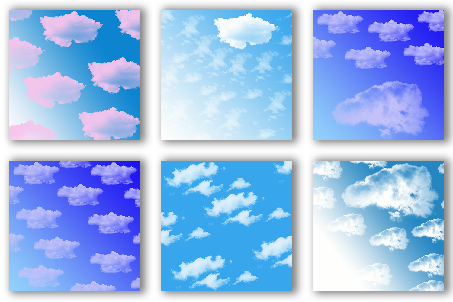 Cloud Digital Paper, Cloud Pattern, Cloud Print, Blue, OFF50