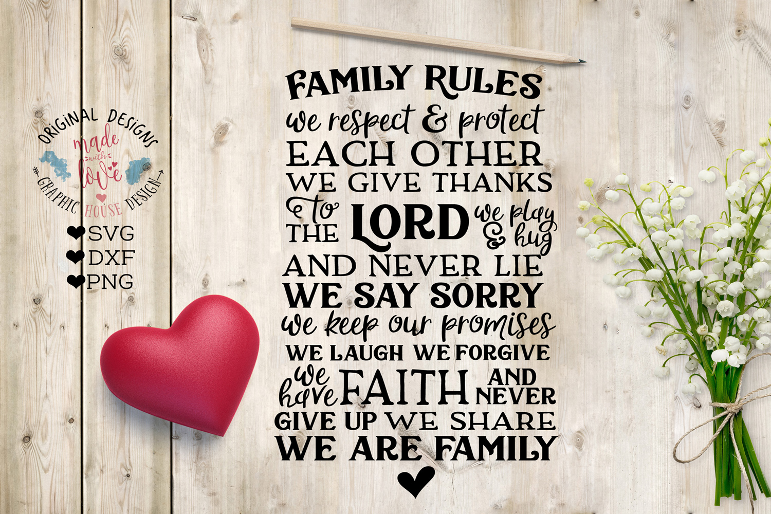 Family Rules - Family Cut File