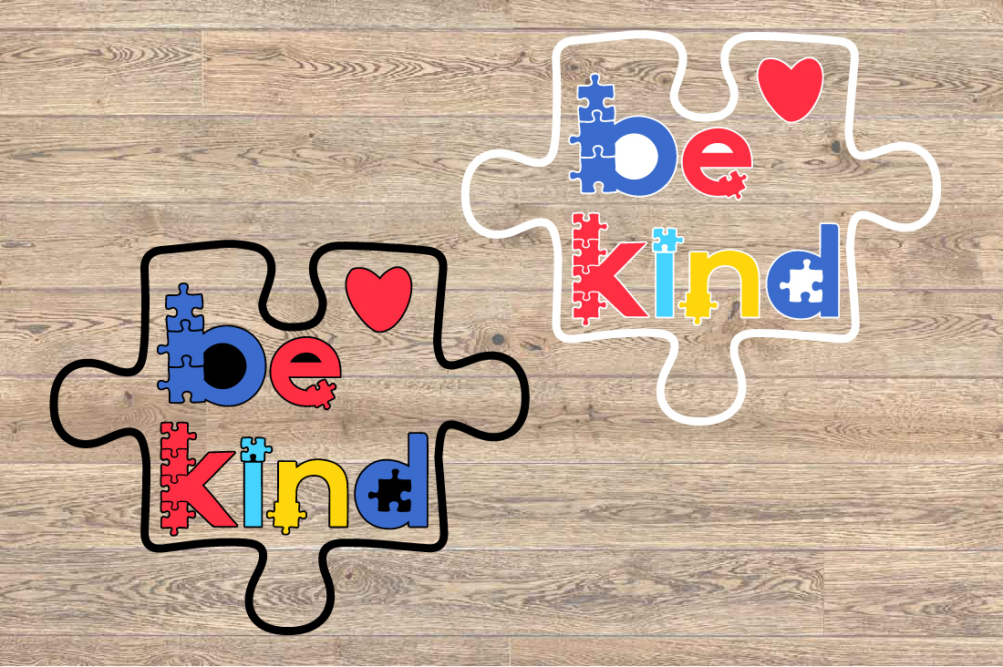 Be Kind Puzzle svg Autism Awareness 1712s