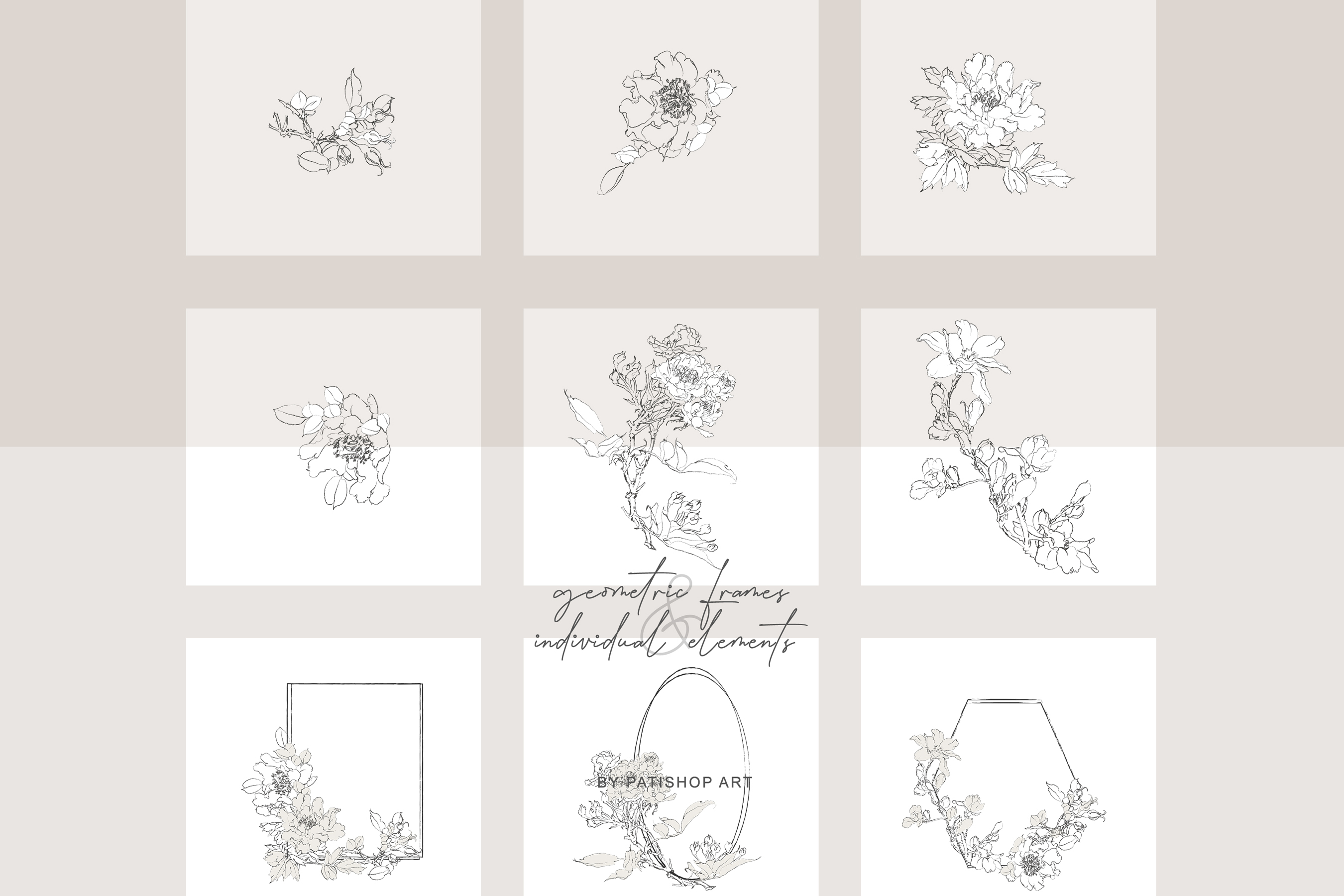 Hand Drawn Fine Line Clip Art