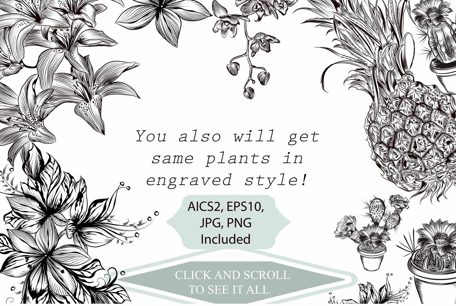 Mega flowers vector pack (96300) | Decorations | Design Bundles