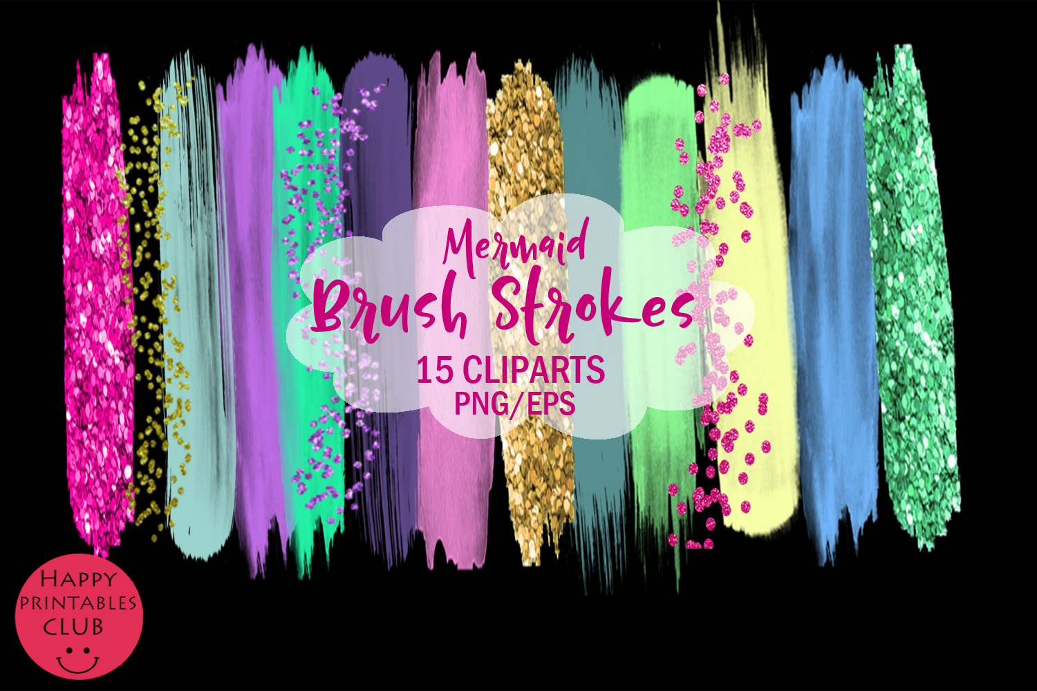 Mermaid Brush Strokes Clipart- Brush Strokes Clipart Mermaid