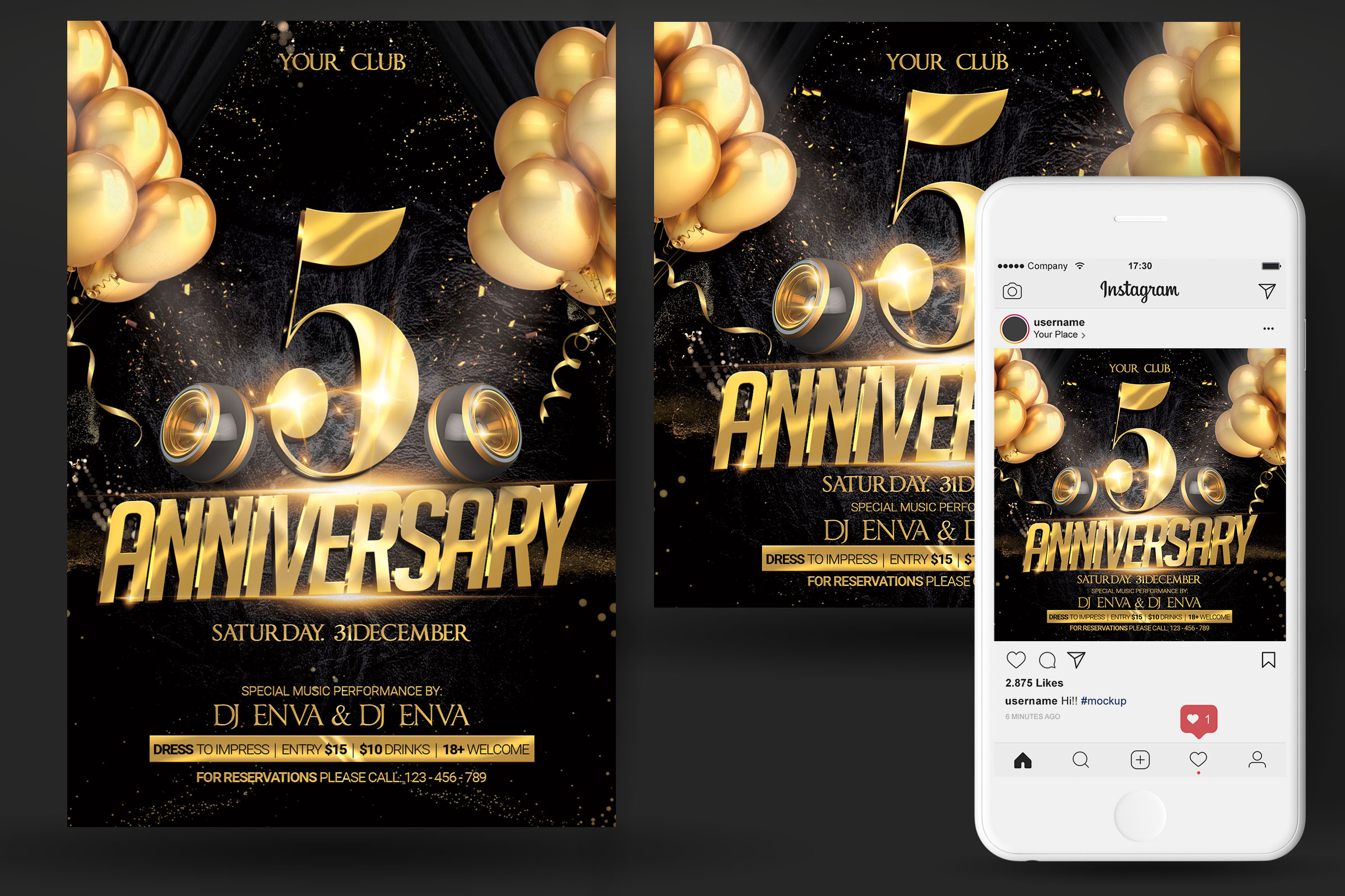 Anniversary Party Flyer (293840) | Flyers | Design Bundles