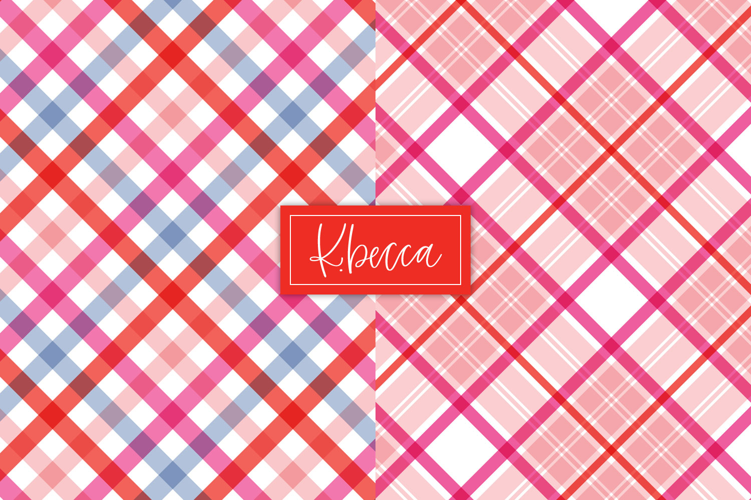 Red & Pink Valentine Plaid Background Patterns Seamless