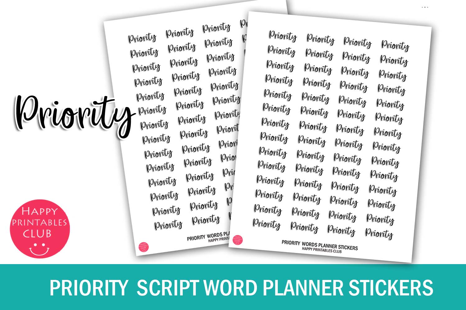 Priority Script Words Planner Stickers- Priority Stickers