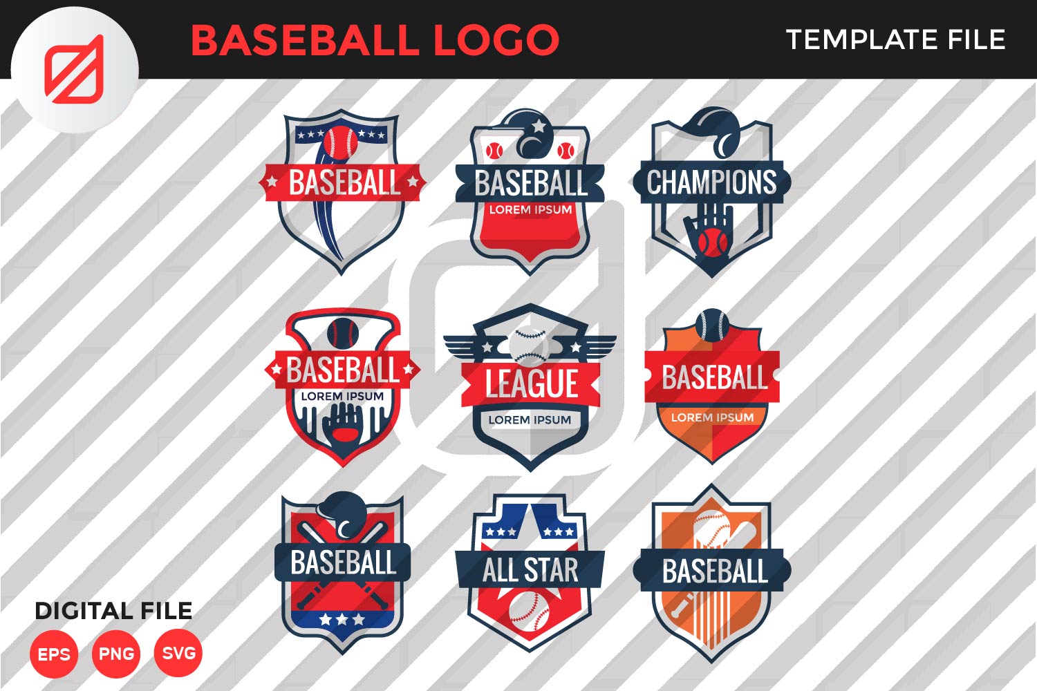 Baseball Logo Template (345288) | Logos | Design Bundles