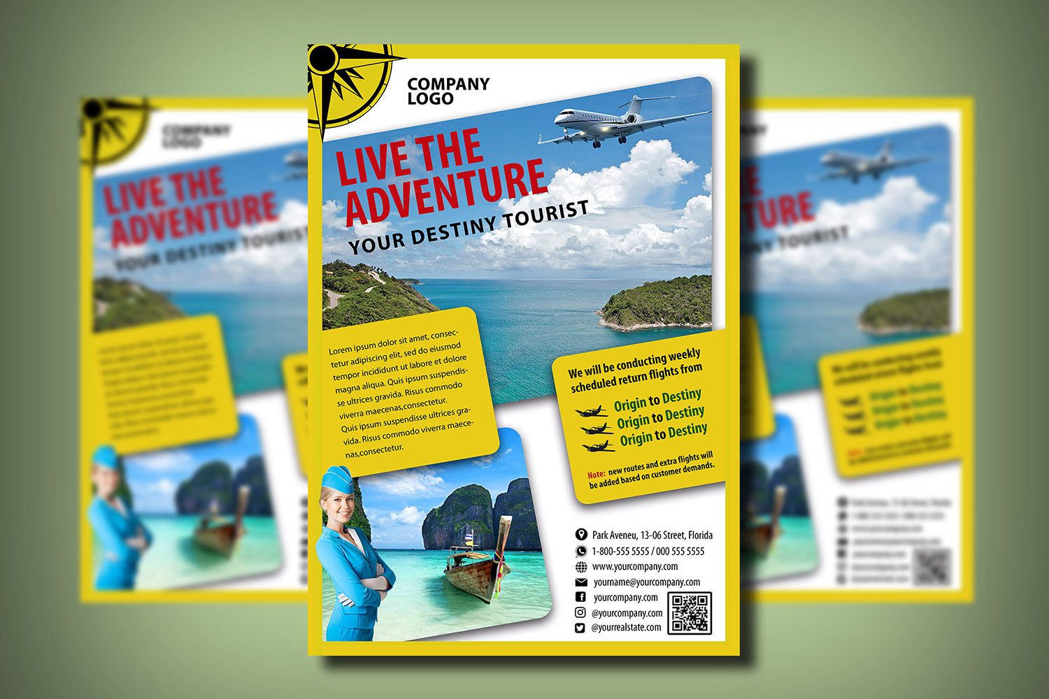 TOURISM FLYER TEMPLATE | Photoshop | Travel | Flying