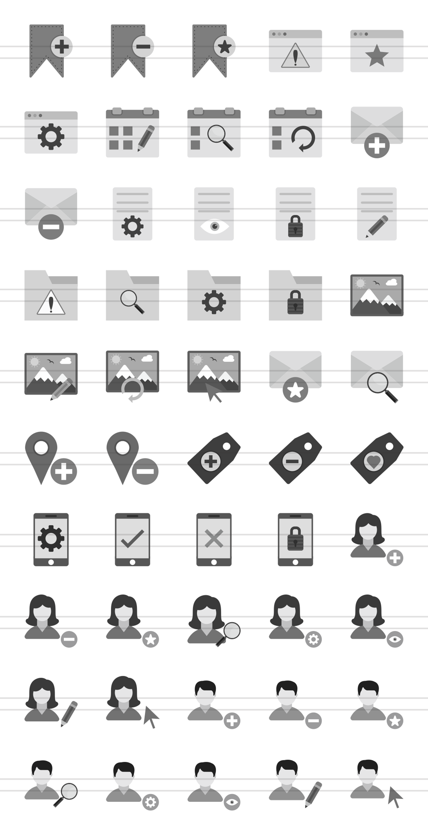 50 User Interface Greyscale Icons 50 User Interface Greyscale Icons