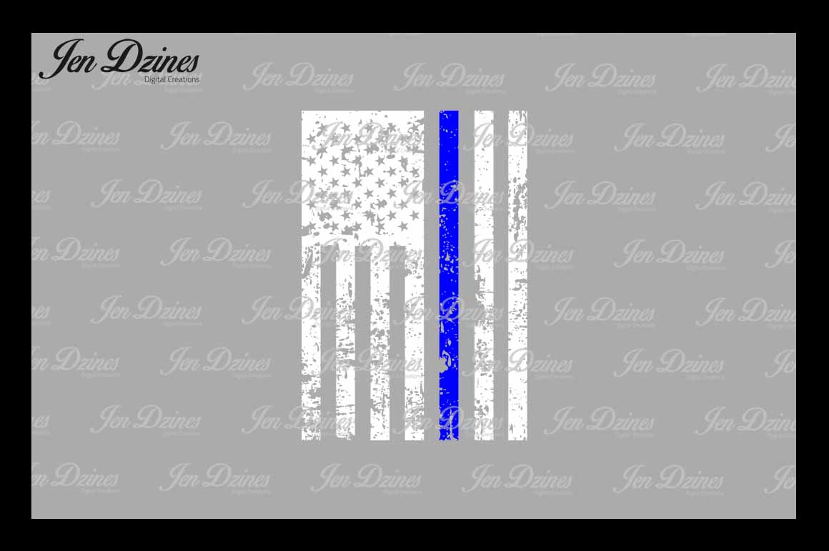 Blue Line Distressed Flag SVG DXF EPS PNG