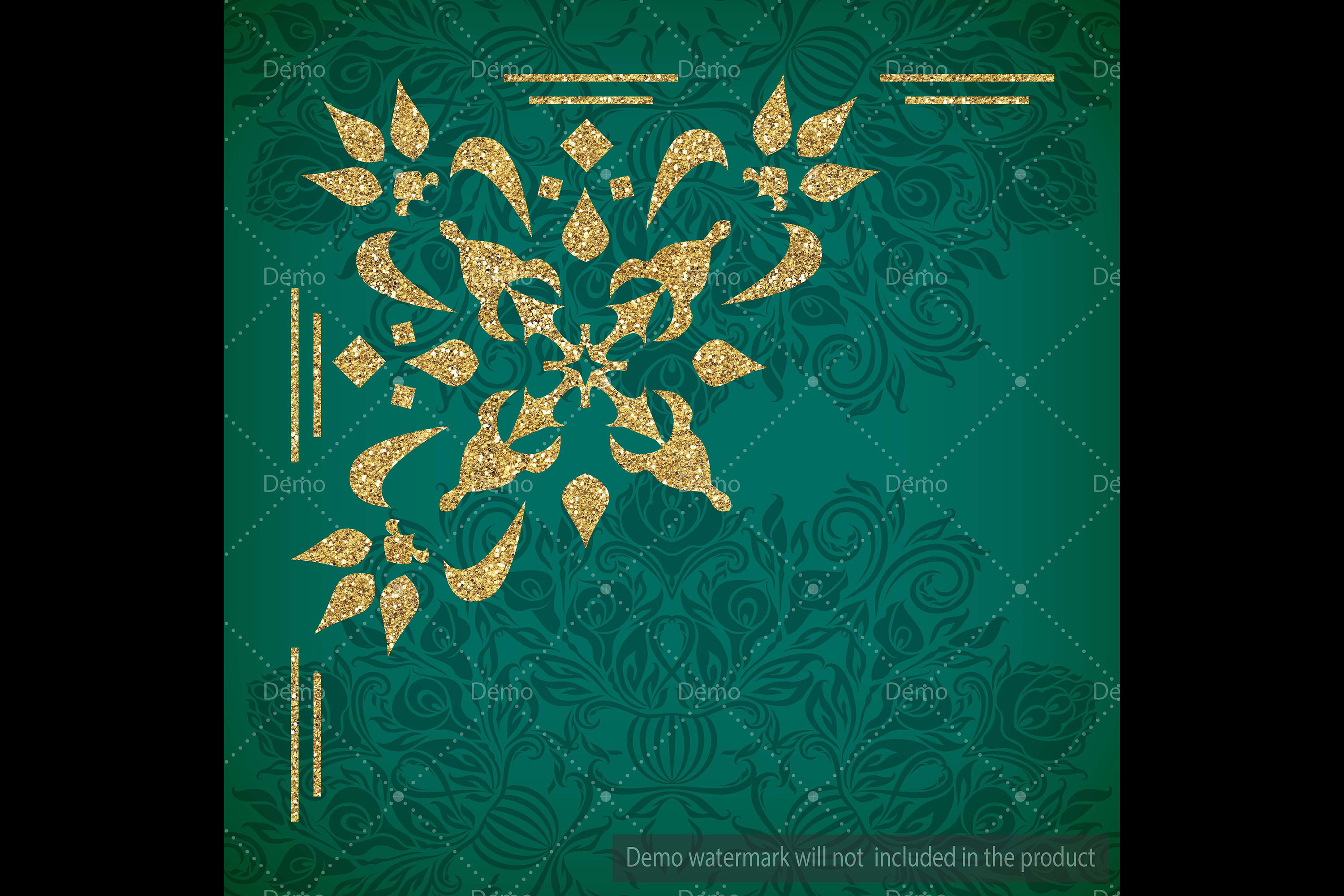 16 Gold Glitter Corner Borders, Corner Wedding Invitation (132612 ...