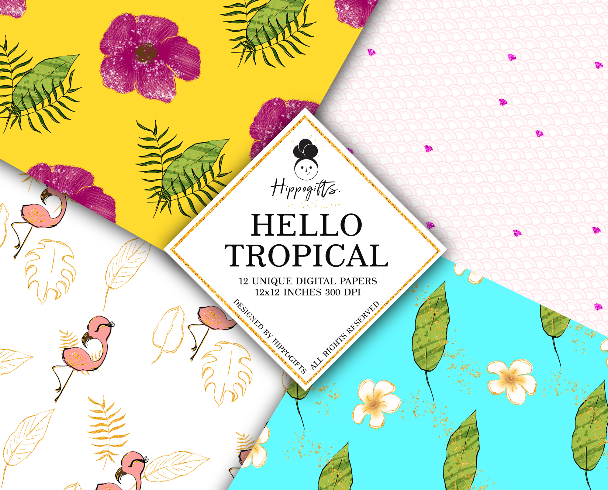 Tropical Digital Paper, Tropical Patterns
