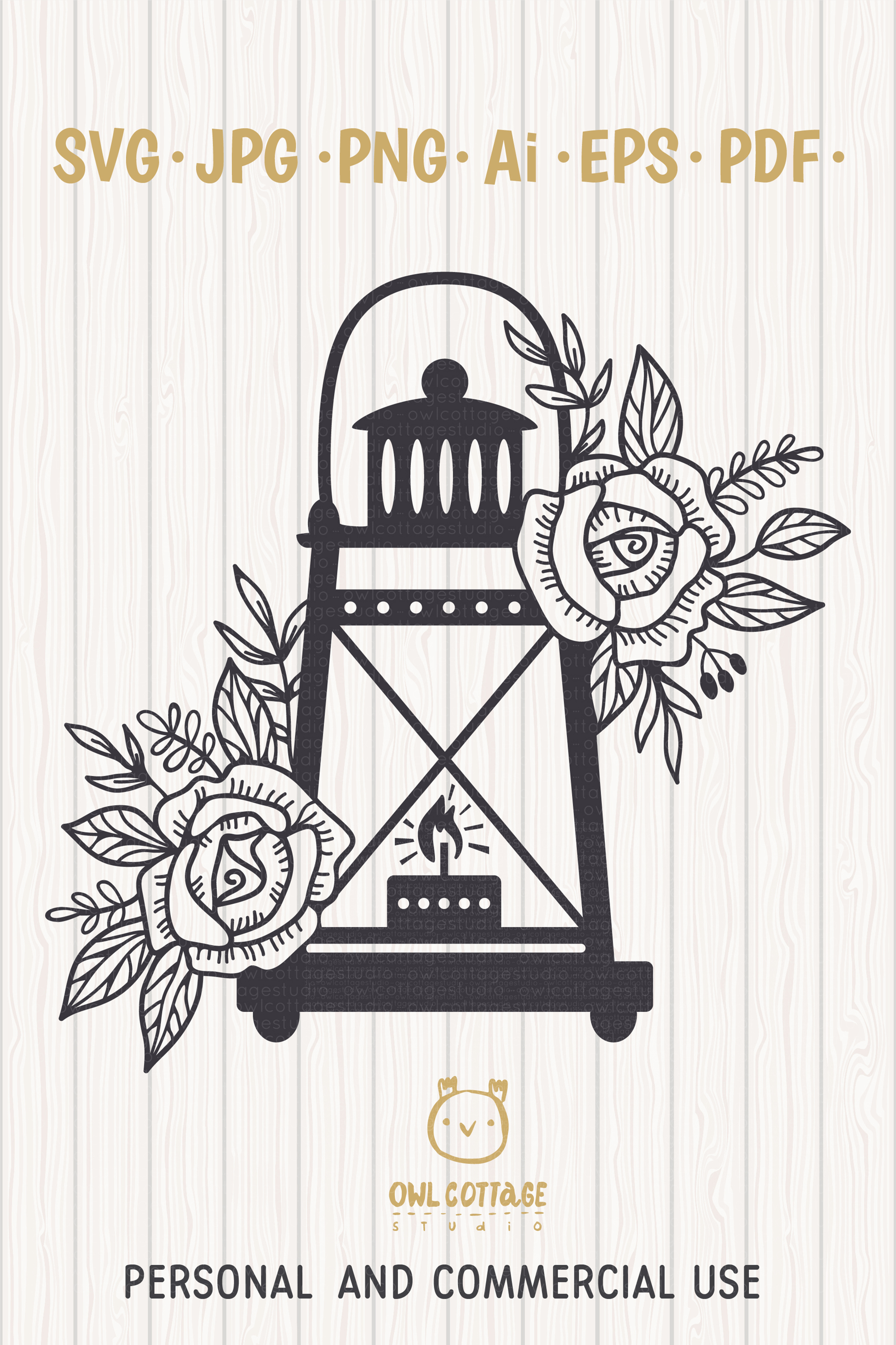 Vintage Lantern with floral decor SVG, Lantern Decor Cut Fil (380466 ...