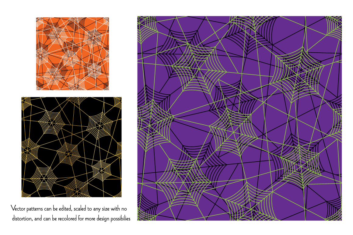 Seamless Spider Web Patterns (149429) | Patterns | Design Bundles