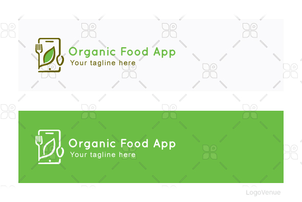 Organic Food App - Minimal Logo Template (26344) | Logos | Design Bundles