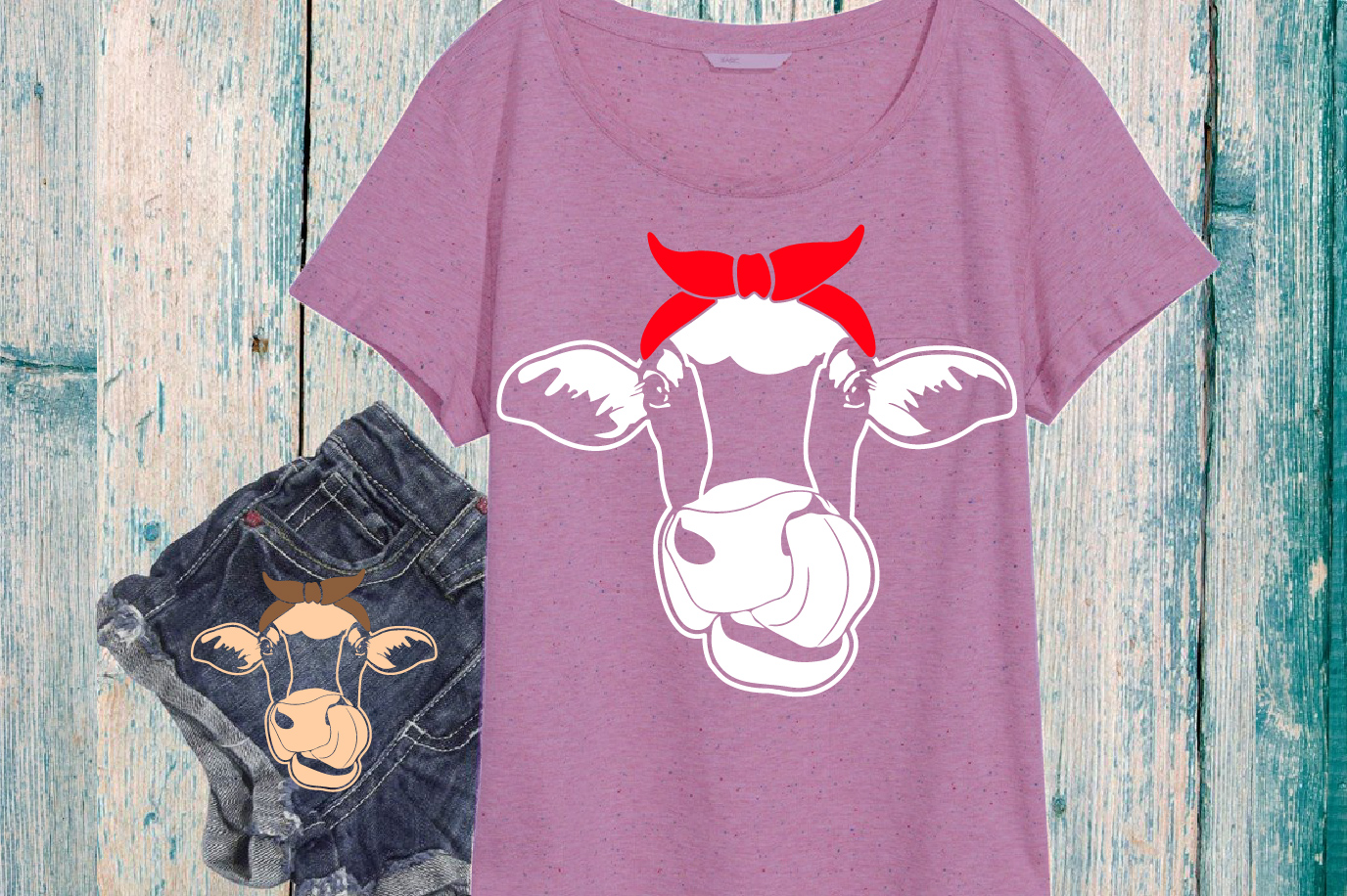 Cow Head whit Bandana SVG cowboy western Farm 929s