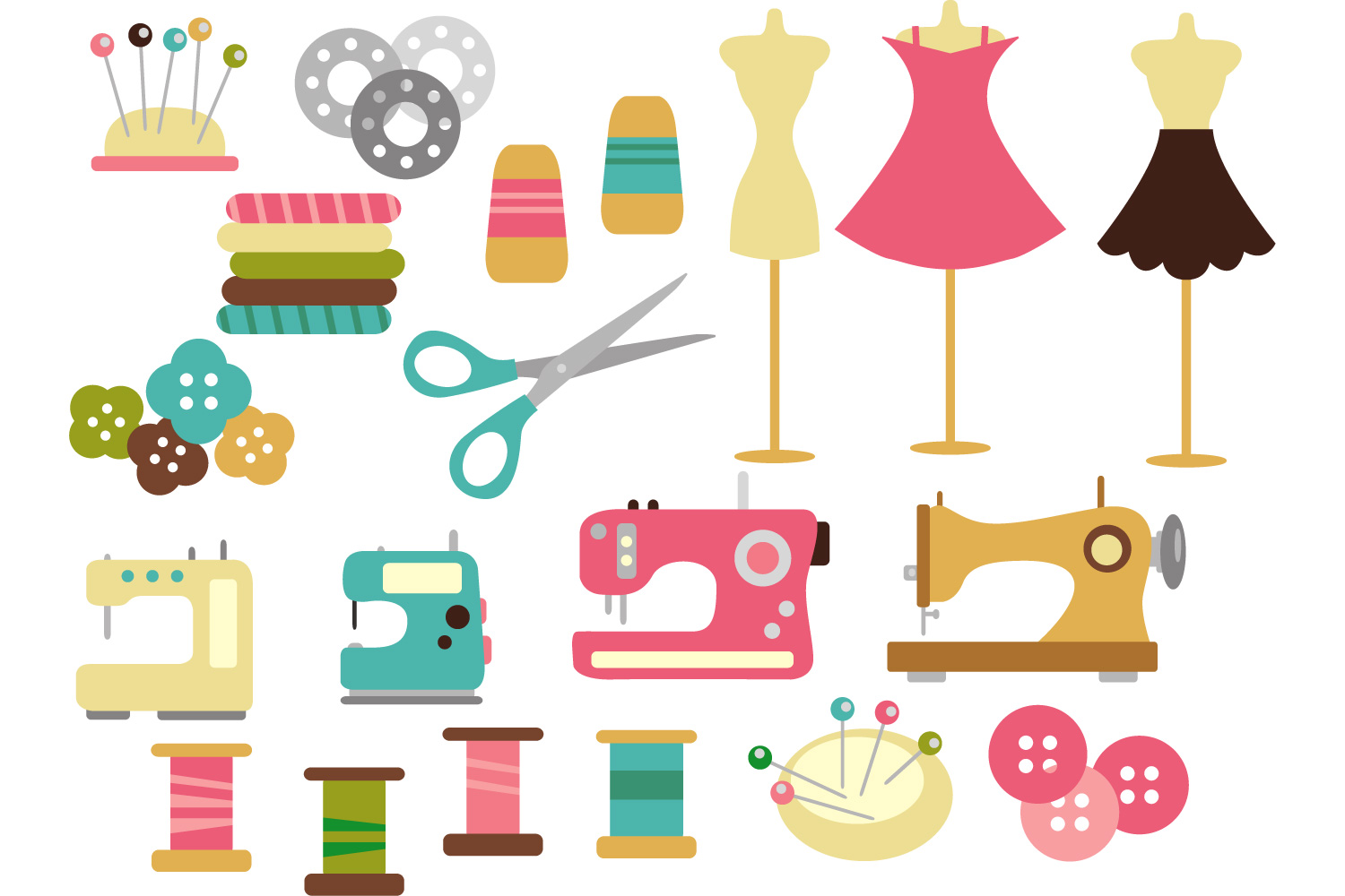 Hobby craft sewing graphics illustratio | Design Bundles