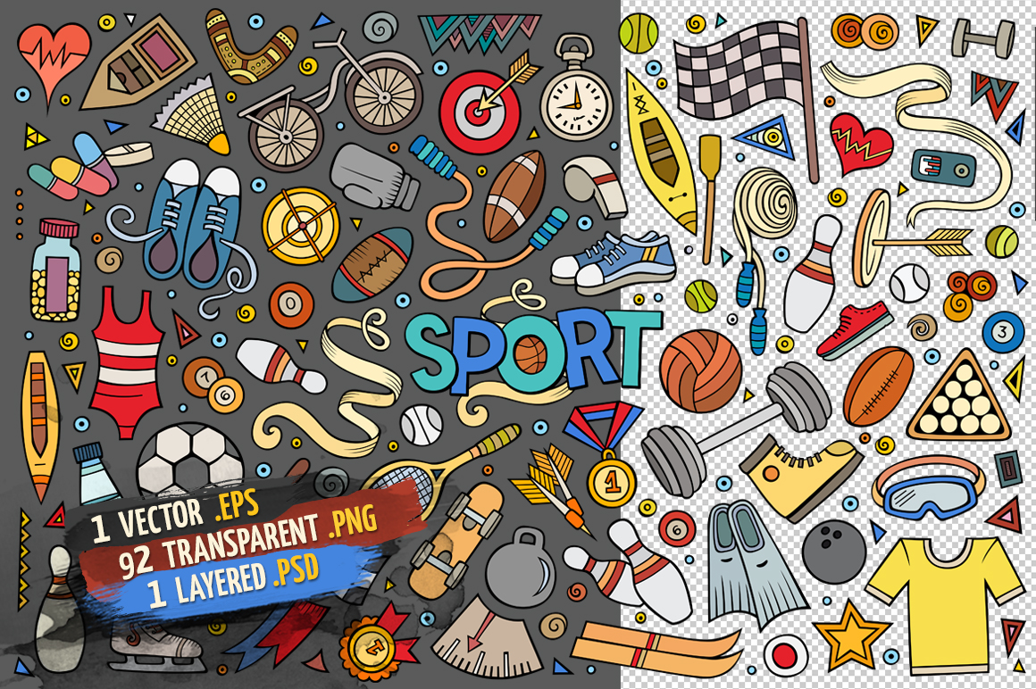 Sports Objects & Elements Big Set