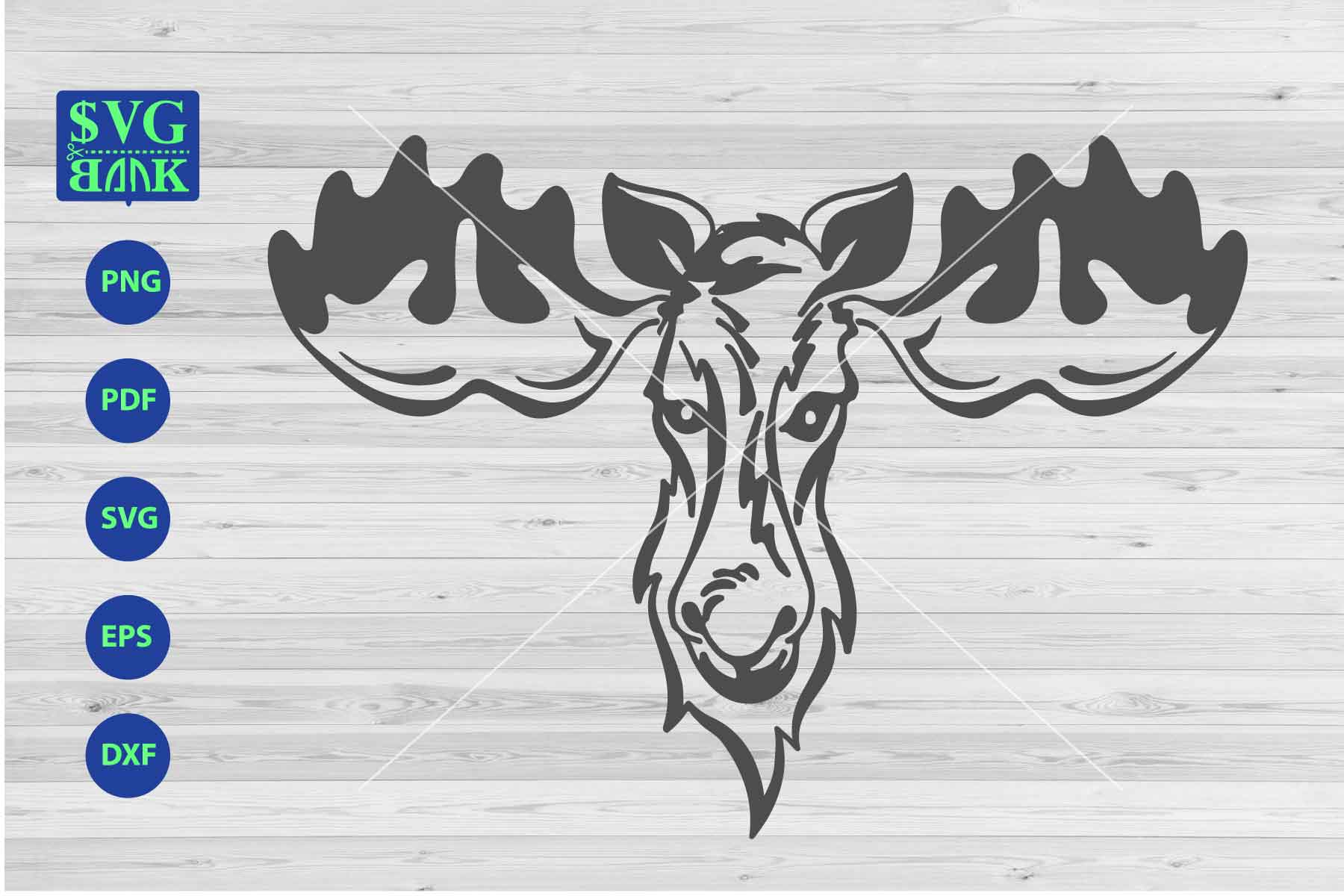 Moose svg file, Moose's head cut file, dxf, png, eps (333486) | SVGs ...