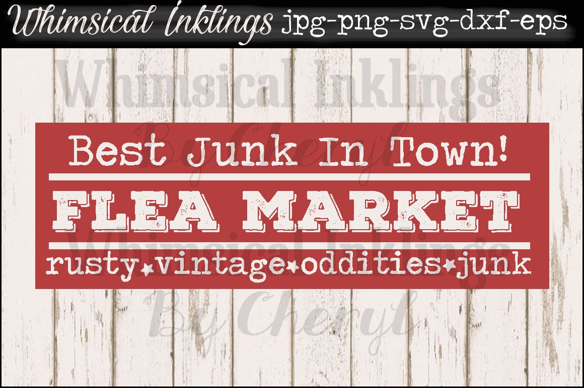 Flea Market Vintage Sign SVG (108685) | SVGs | Design Bundles