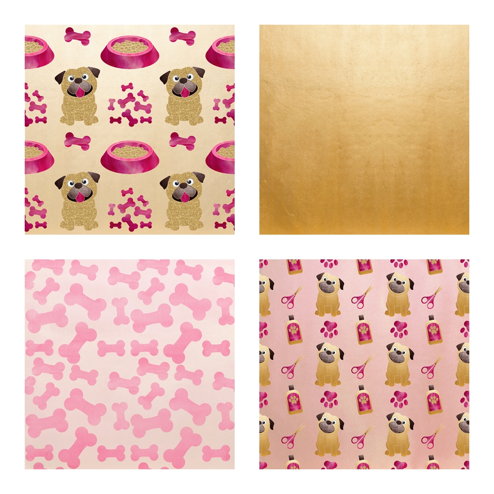 Pug & Dog Patterns - Scrapbook Papers
