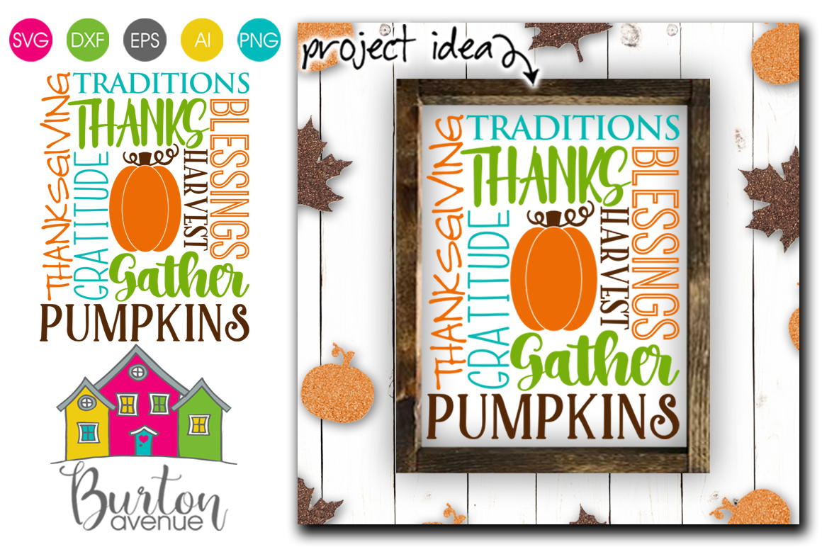Thanksgiving Subway Art SVG File (201291) | SVGs | Design Bundles