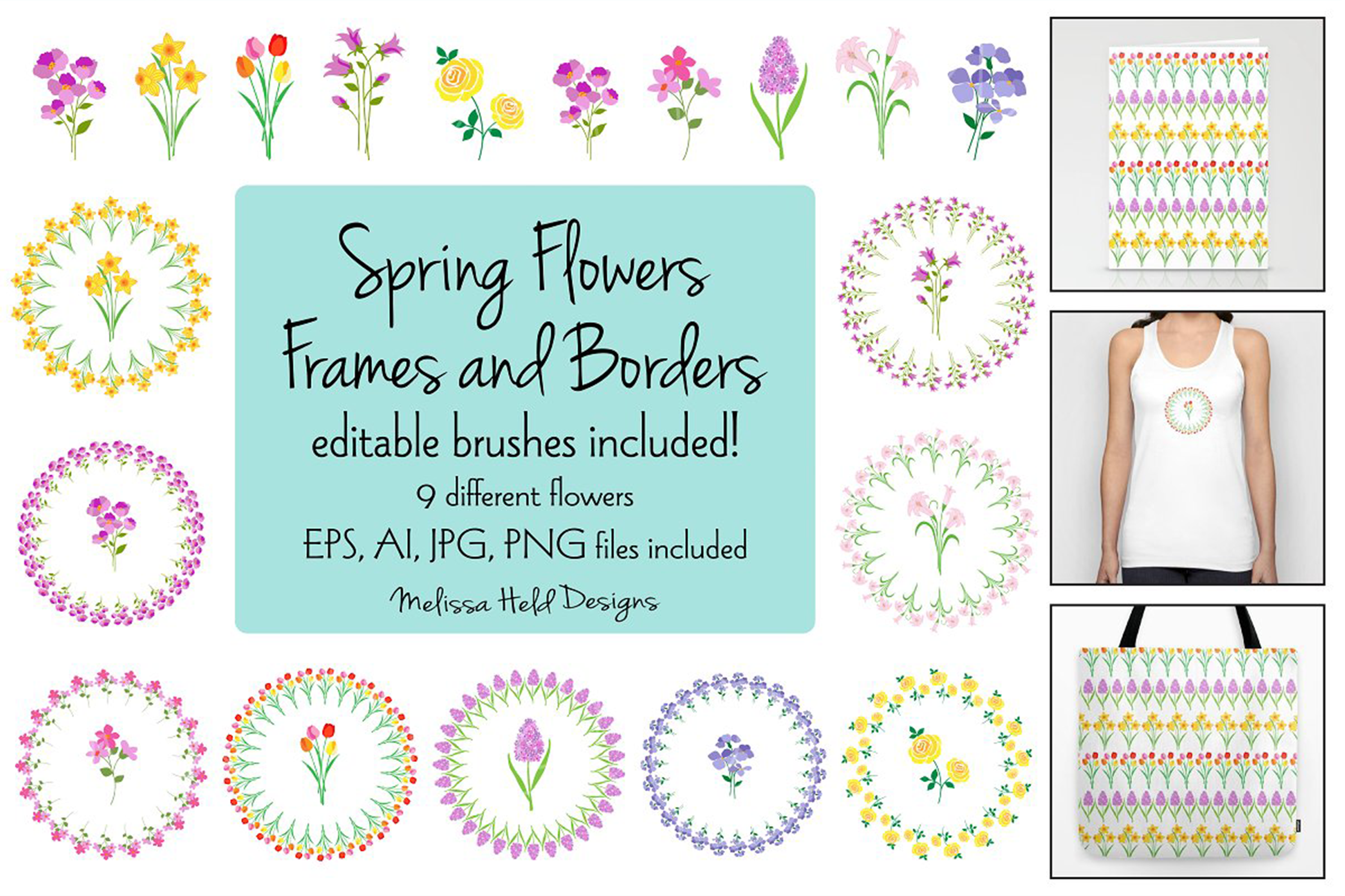 Spring Flower Border Label
