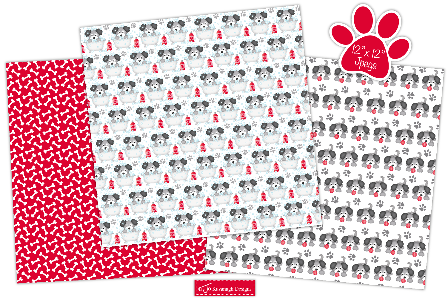 Puppy Dog Digital Papers, Dog Seamless Patterns -P42 (283153 ...