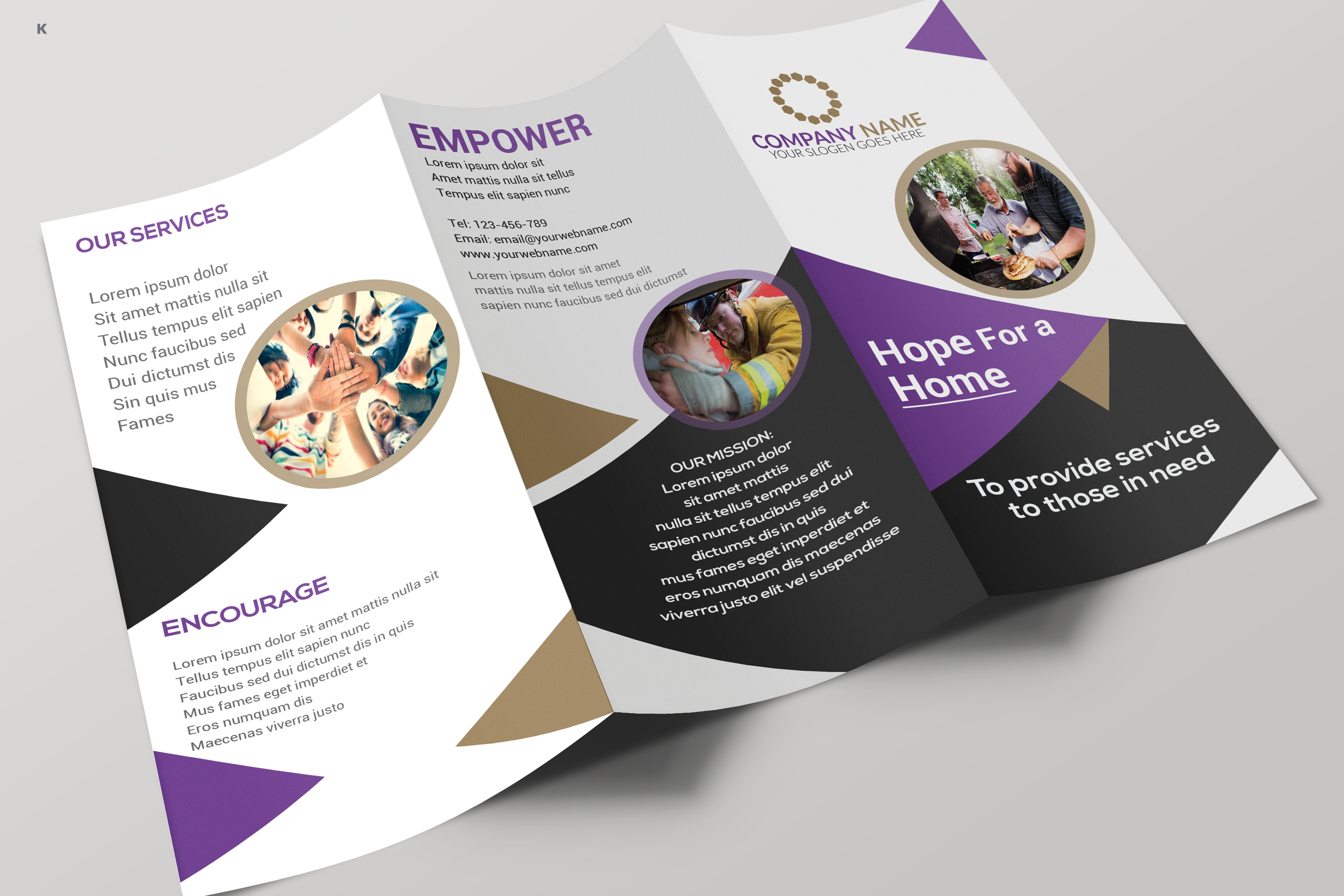 Welfare Service Trifold (146158) | Brochures | Design Bundles