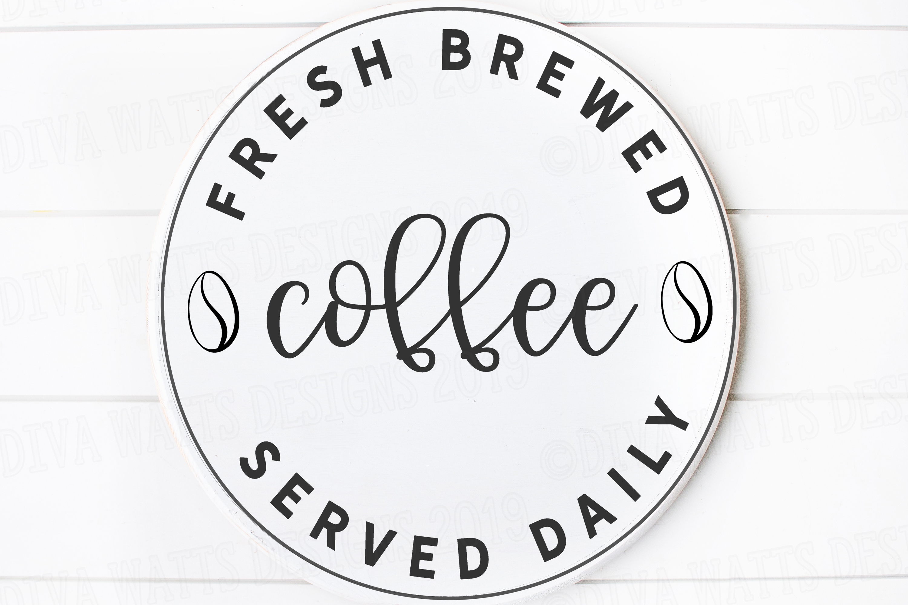 Fresh Brewed Coffee Served Daily - Kitchen Sign Cutting File