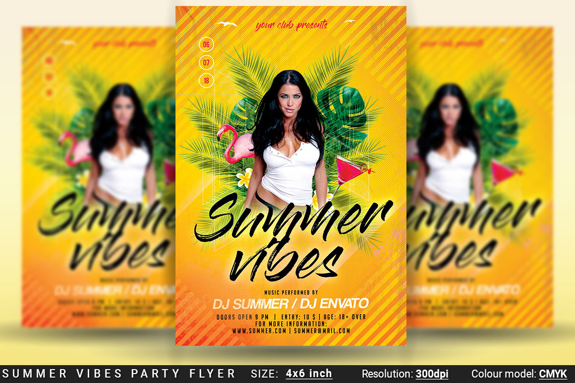 Summer Vibes Party Flyer (104128) | Flyers | Design Bundles