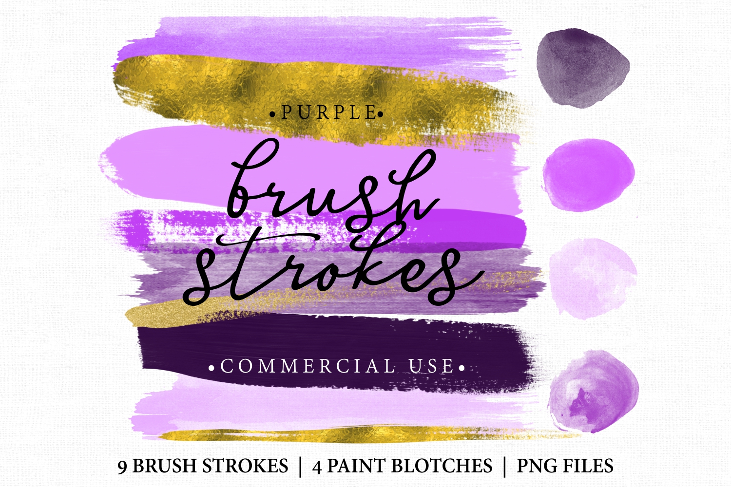 Brush Stroke Clip art. Brush Strokes Purple and gold. Digital brush ...