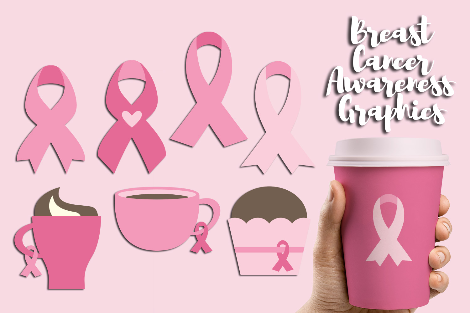 Breast Cancer Awareness Pink Ribbon Day Graphics Clip Art