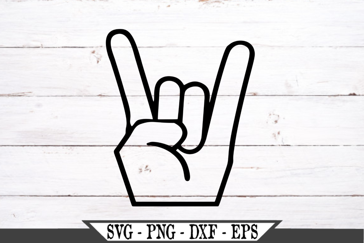 Rock On Hand Symbol SVG Graphic
