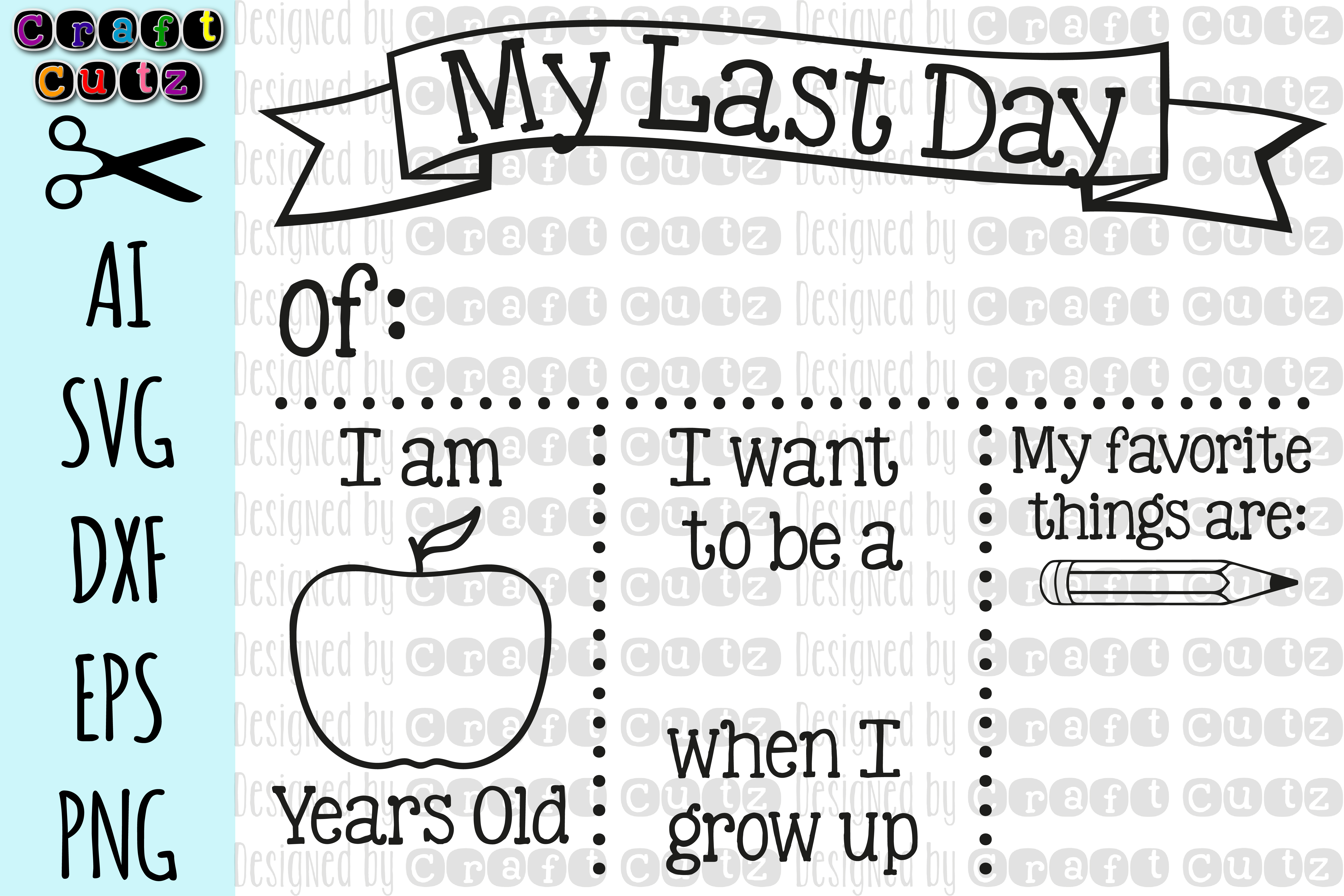 Last Day Of School Board Chalkboard Cut File AI SVG DXF EPS And Last Day Of School Board Chalkboard Cut File AI SVG DXF EPS And