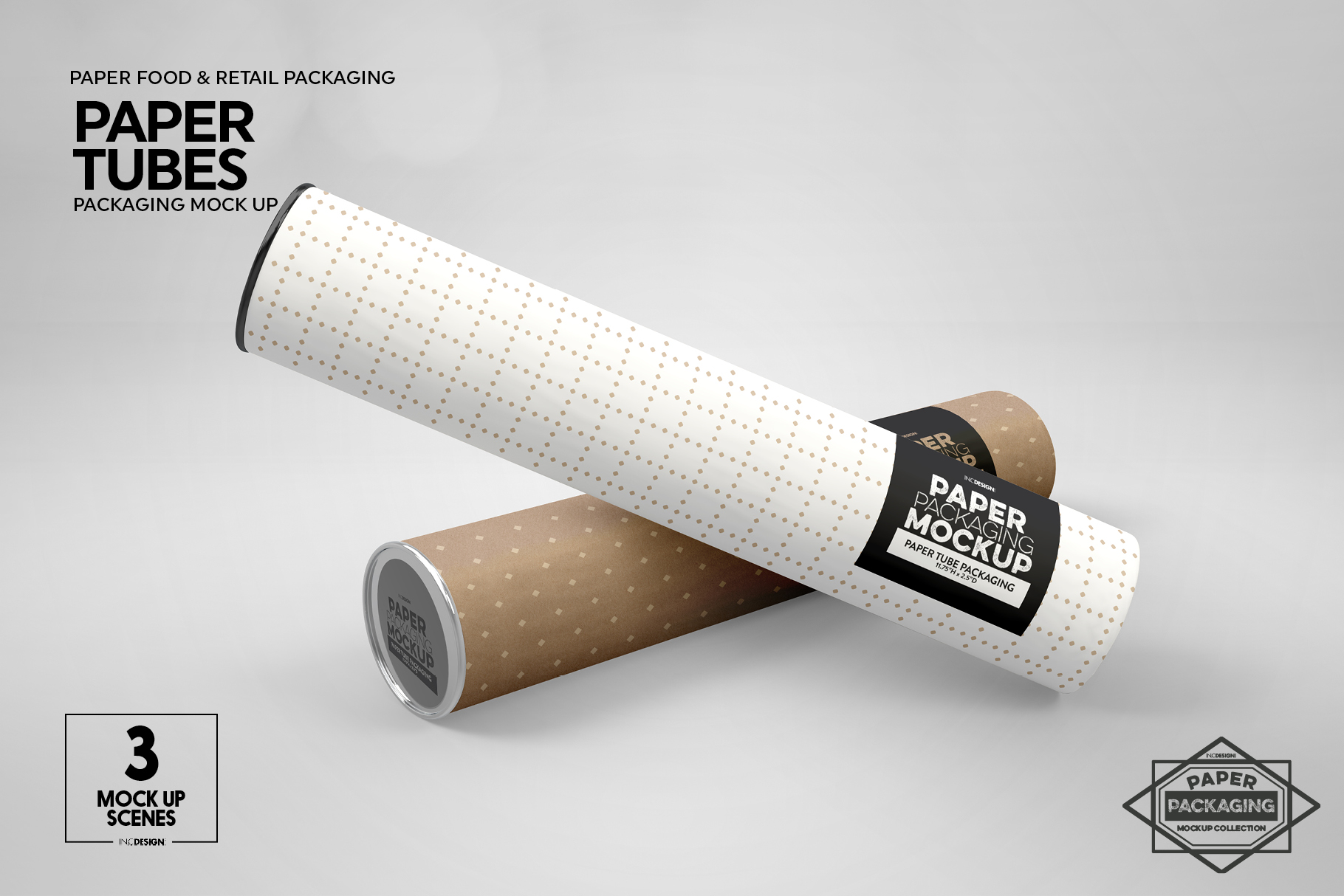 Paper Tube Packaging Mockup