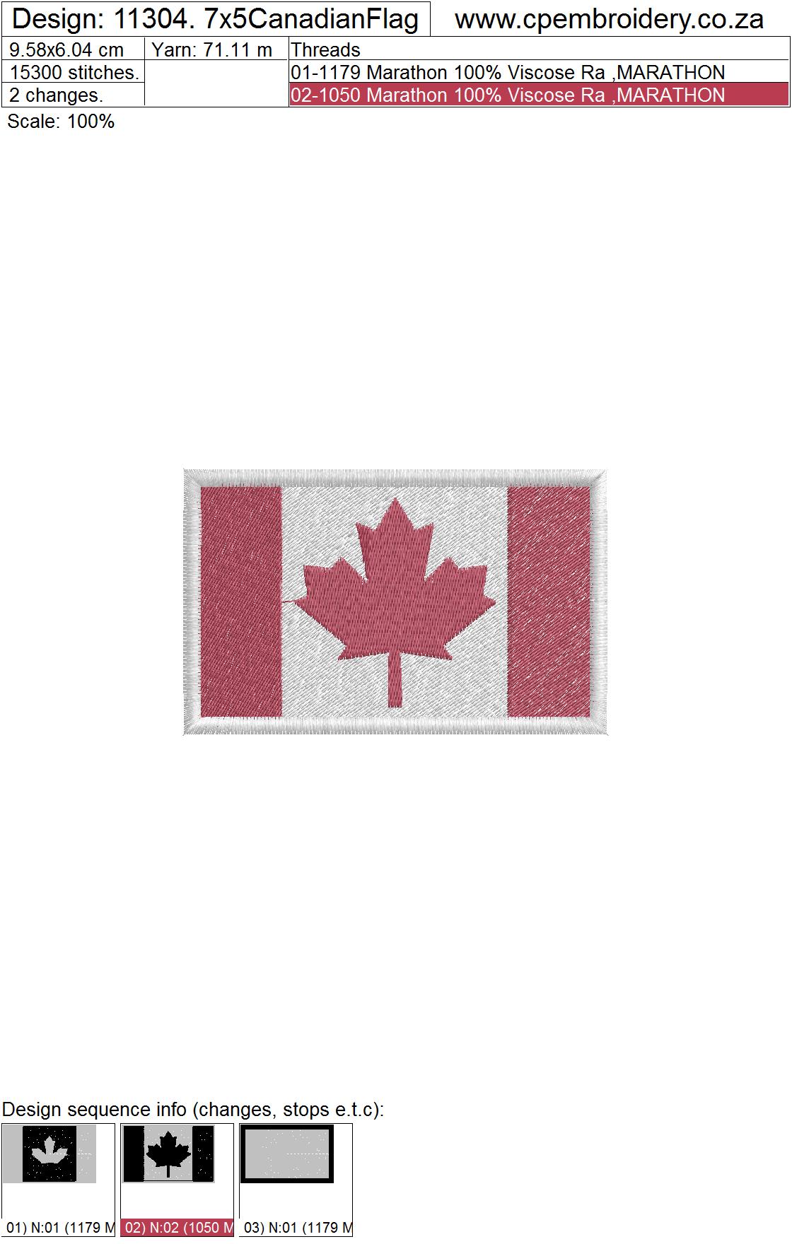 Flag of Canada Machine Embroidery Download Design (78746) | Embroidery ...