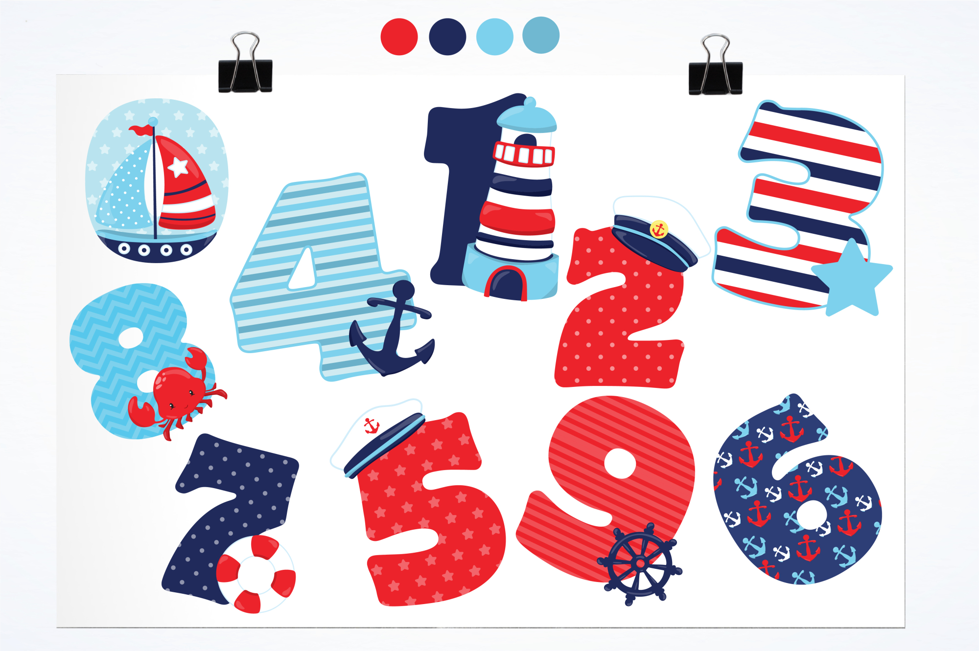 Nautical Numbers graphics and illustrations (14552) | Illustrations ...