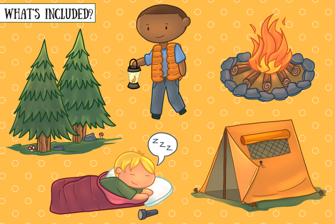 Going Camping Clip Art Collection (88937) | Illustrations | Design Bundles