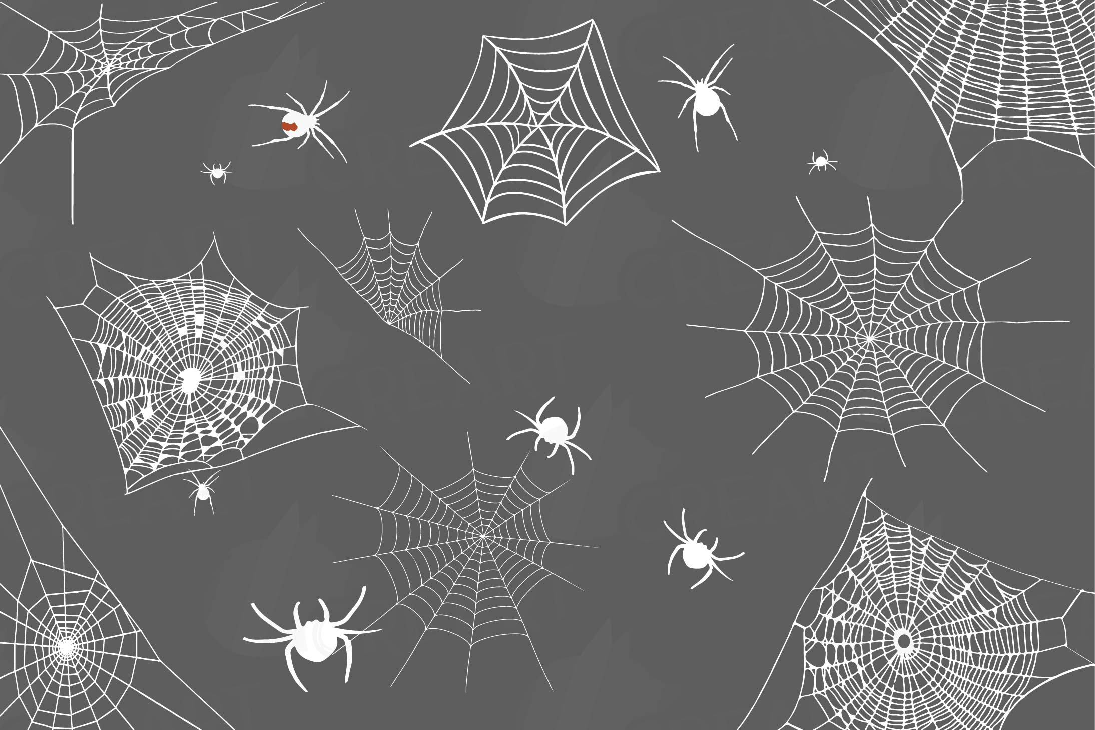 Spiders and Spider webs silhouettes clip art pack, Halloween